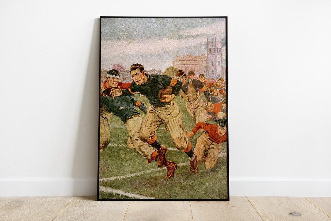 Vintage Football Printable Poster, Classic Sports Art Print, Football ...