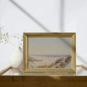 Vintage Sand Dunes Coastal Landscape Painting, Printable Ocean Wall Art ...
