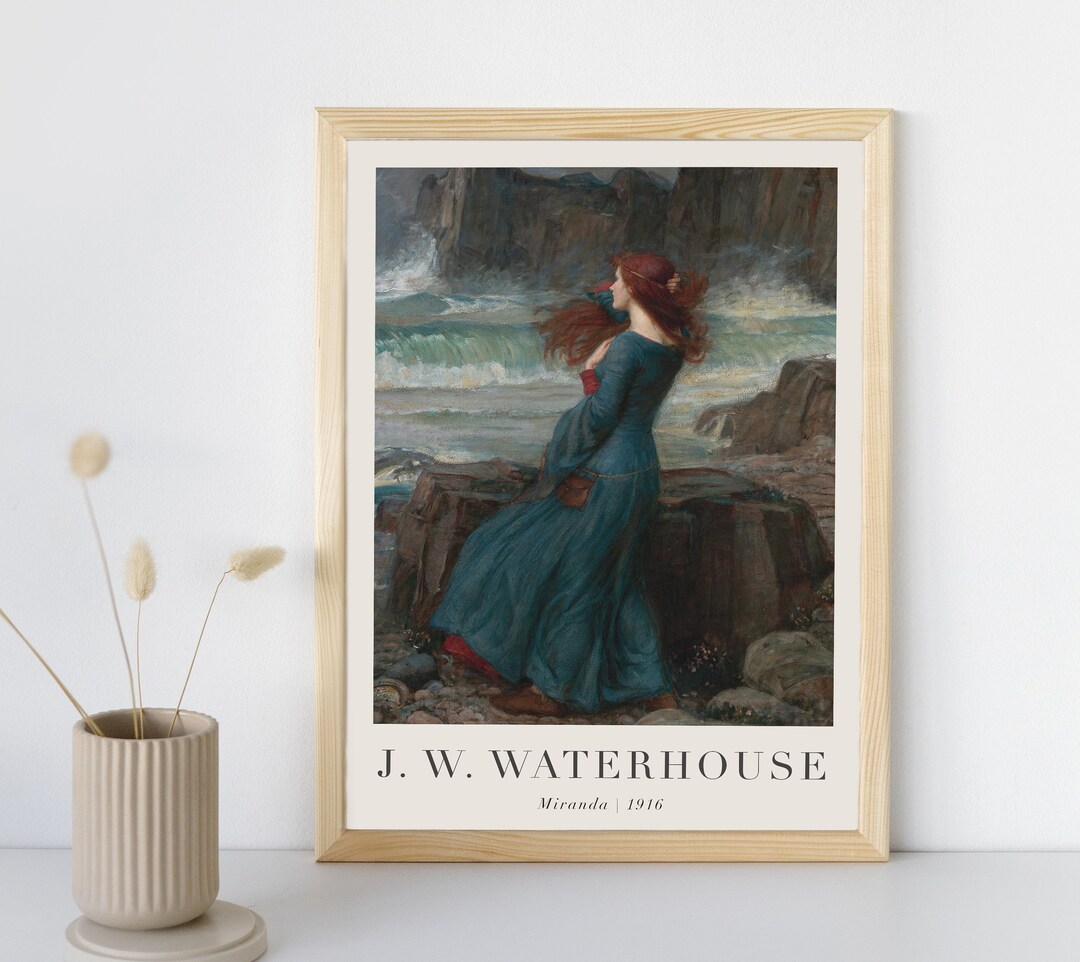 Miranda the Tempest Painting With Text, John William Waterhouse ...