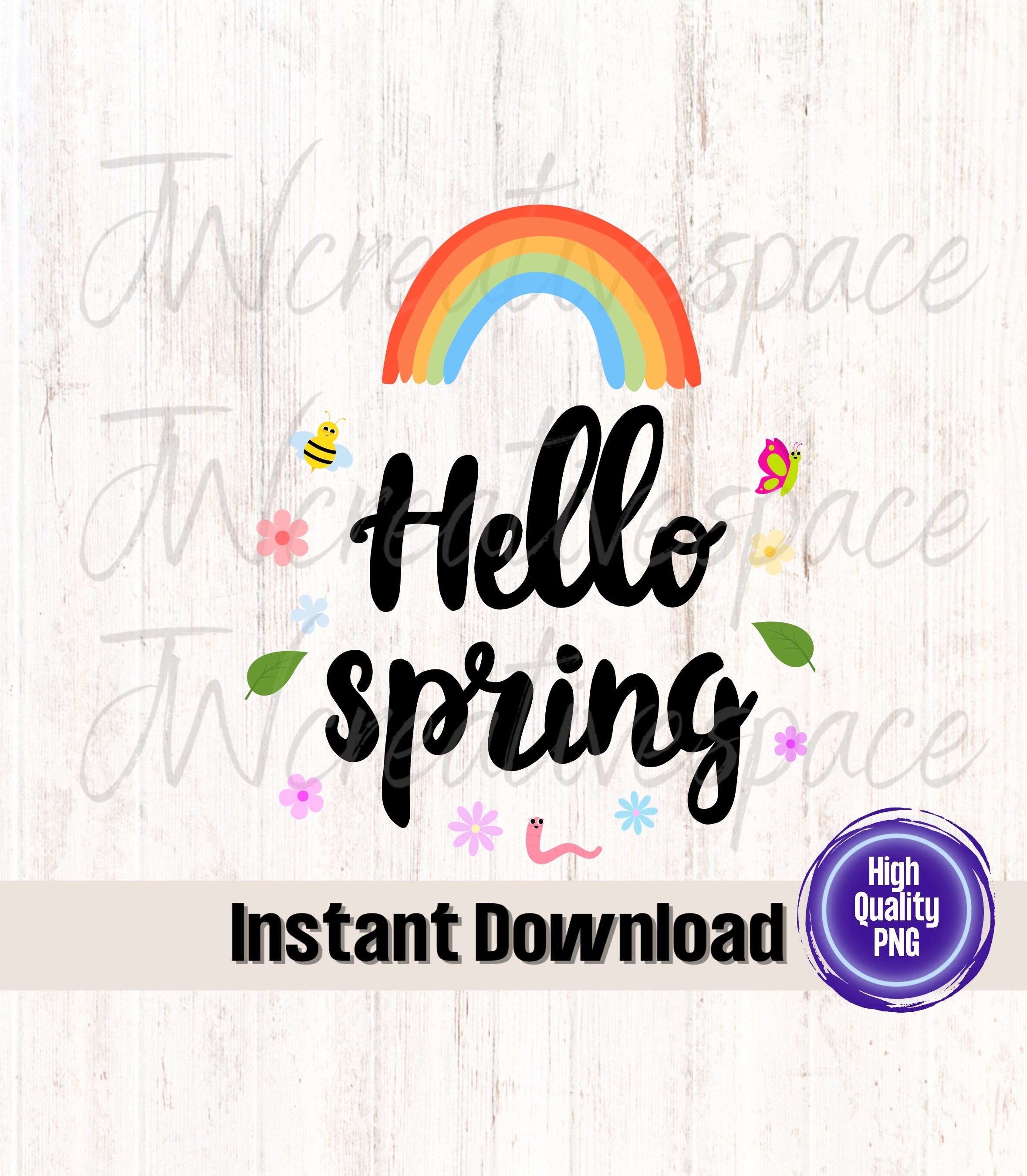 Hello Spring PNG Digital Download - Etsy