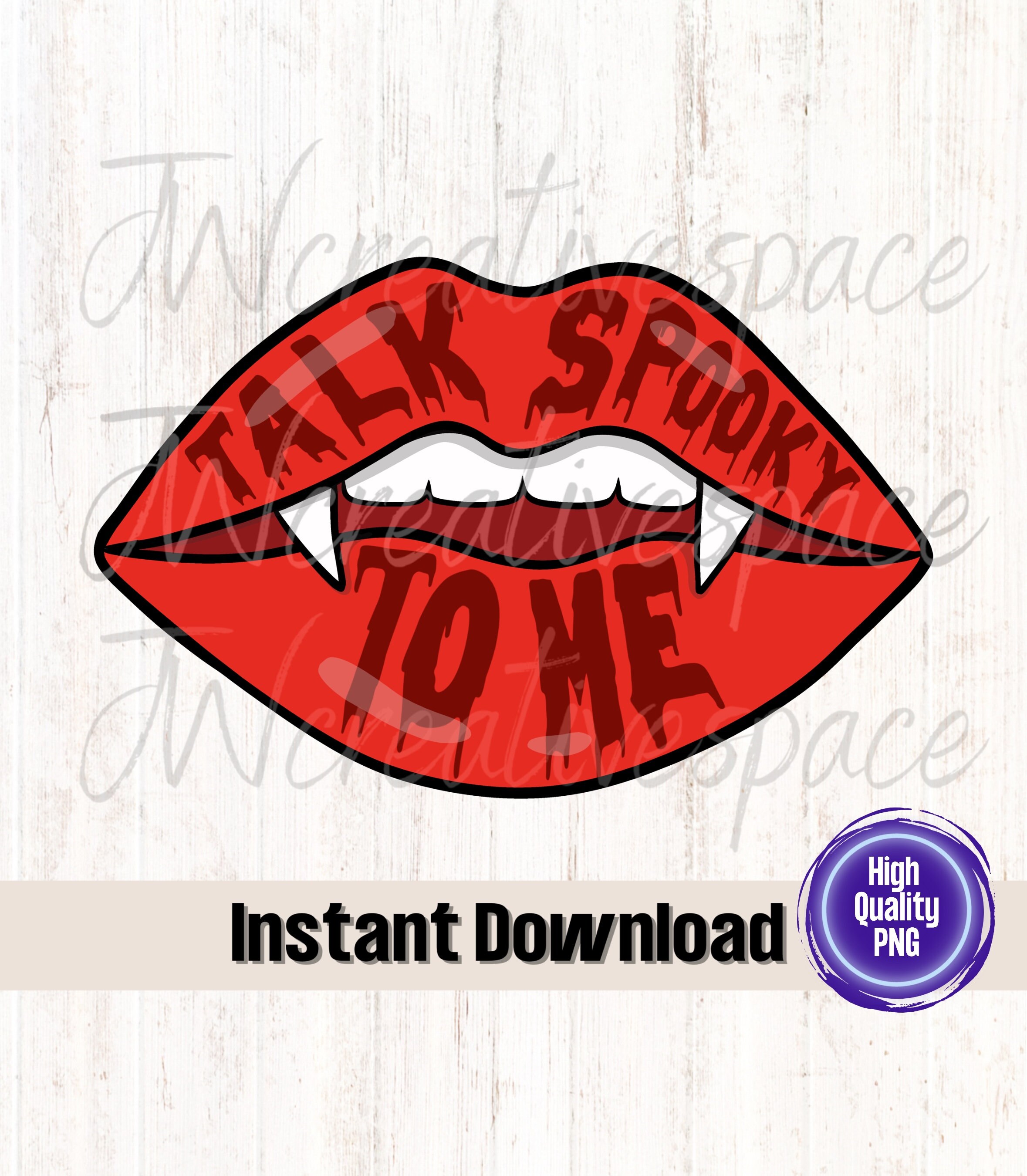 Vampire Lips Talk Spooky to Me PNG - Etsy