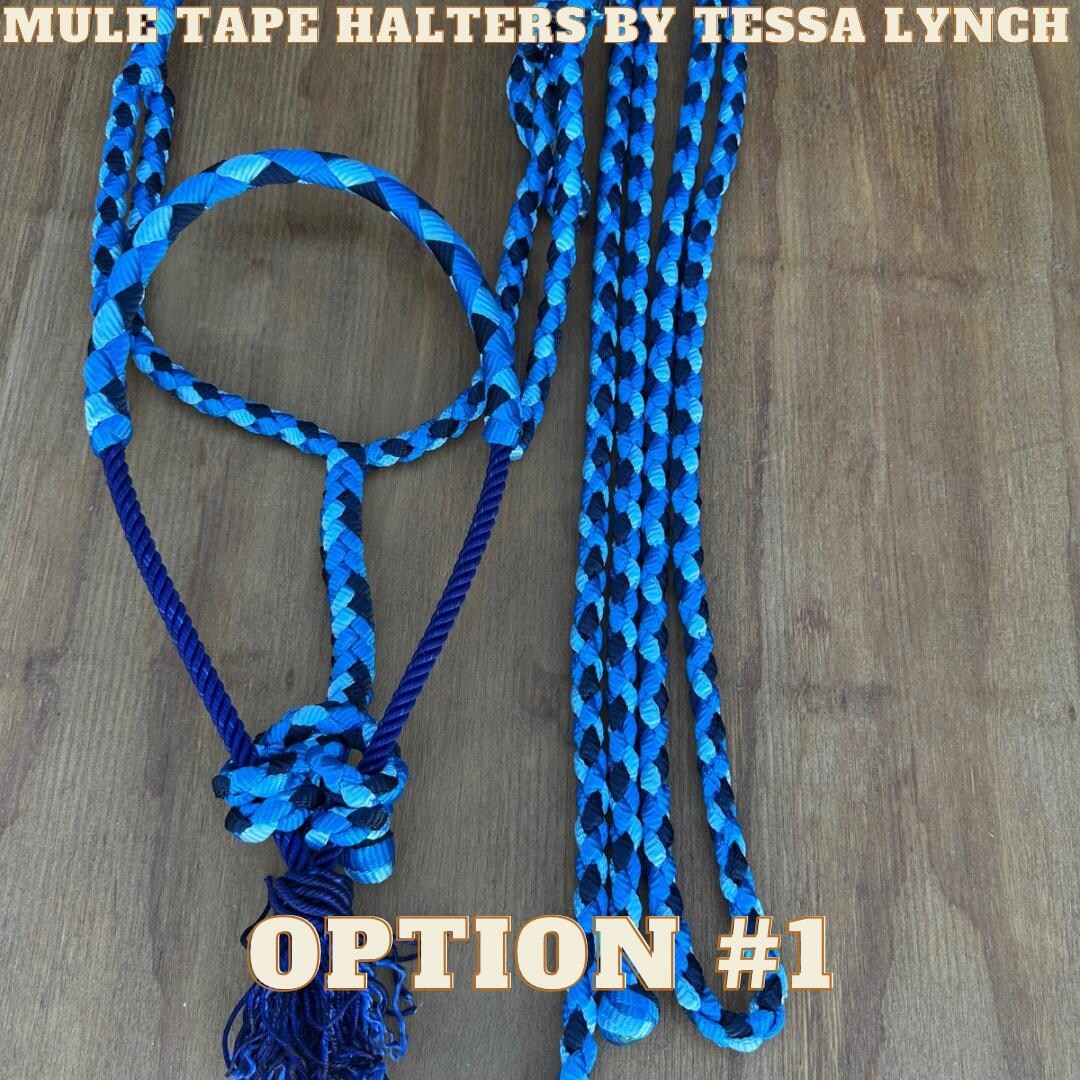 Navy Blue Mule Tape Horse Halter With Rope Noseband - Etsy