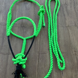 Neon Lime Green Mule Tape Horse Halter With Rope Noseband - Etsy