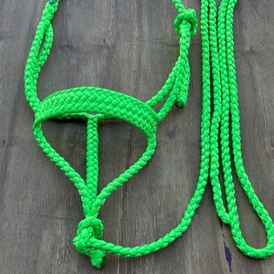 Neon Lime Green Mule Tape Horse Halter With Rope Noseband - Etsy