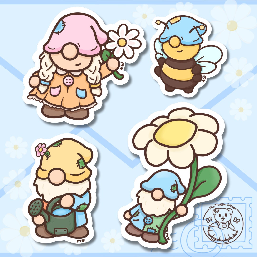 Gnome Sticker Pack, Gnome Sticker, Cute Vinyl Stickers, Cute Gnome ...
