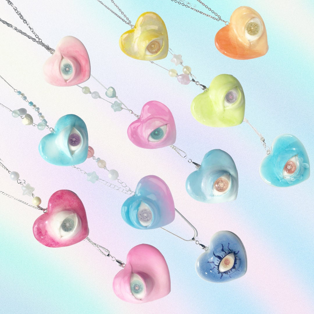 Eyeball Necklace | Eyeball Charm, Eyeball Jewelry, Cute, Eyeballs ...