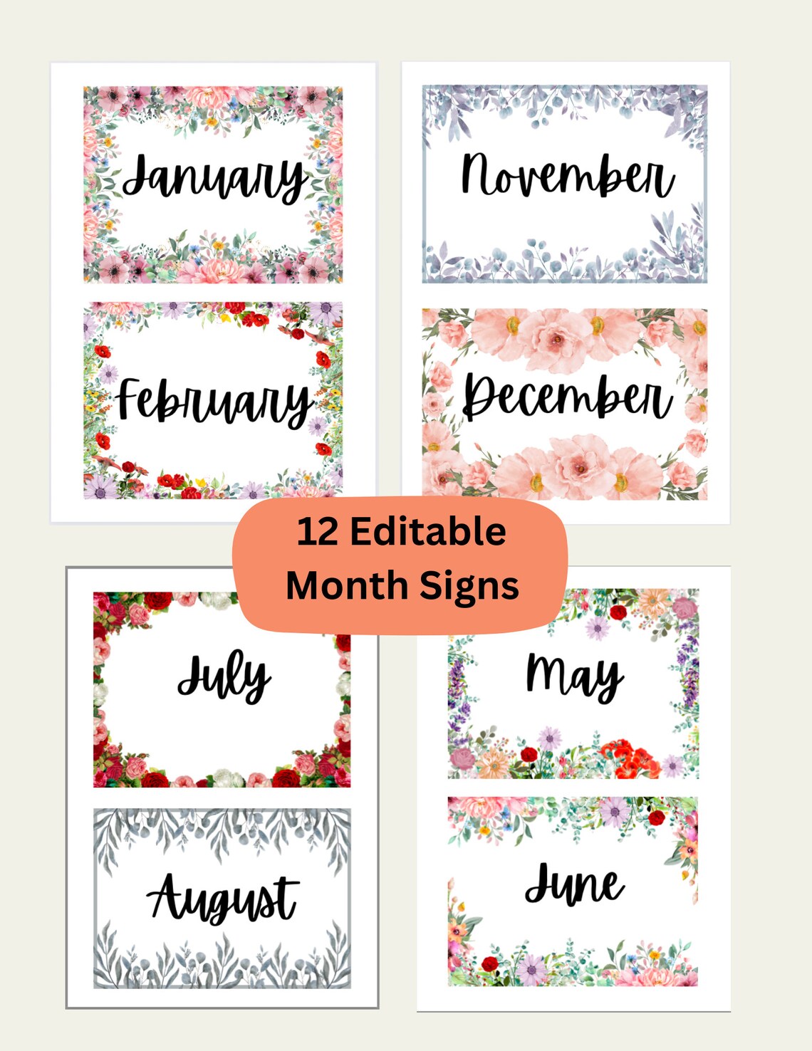 Editable Classroom Decor | Floral | Watercolor | Schedule | Labels ...