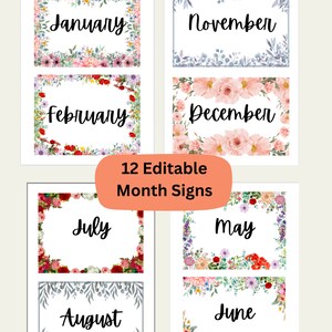 Editable Classroom Decor | Floral | Watercolor | Schedule | Labels ...