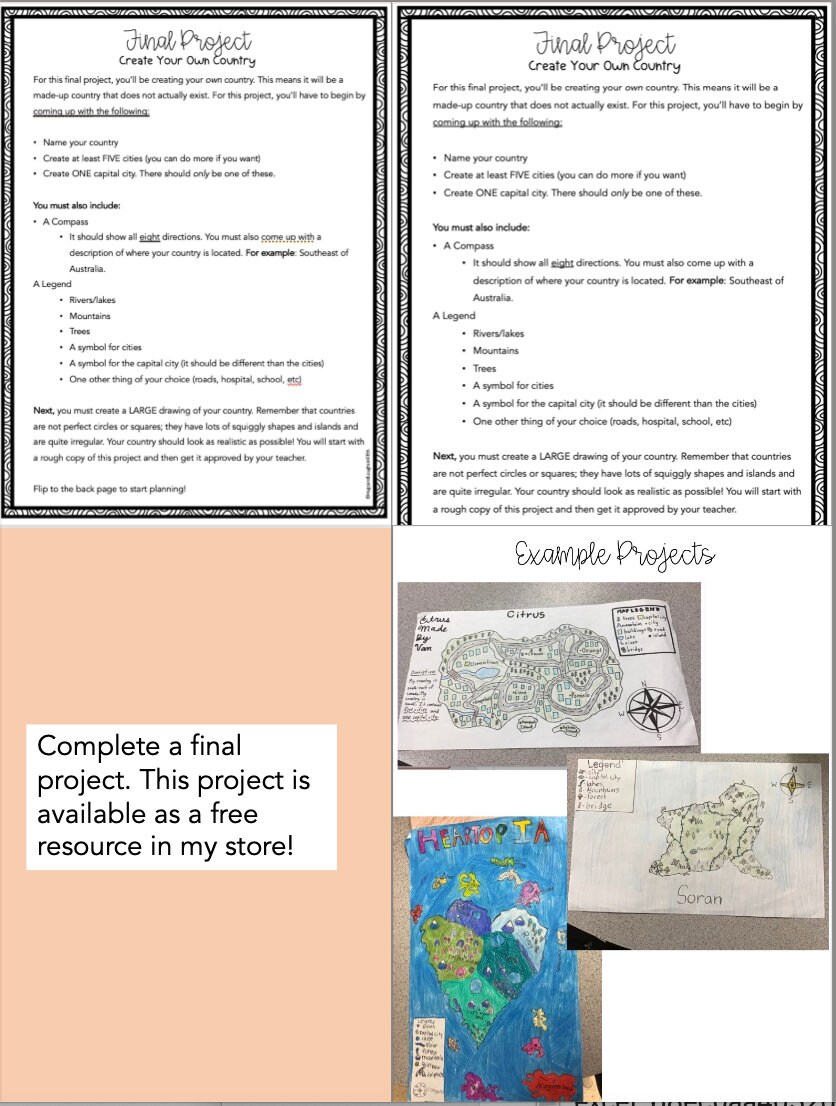 Mapping Unit Social Studies Countries and Continents Student Activity ...