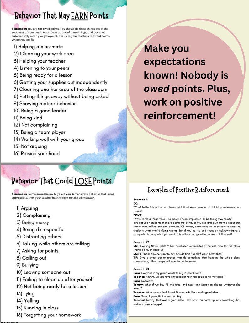 Editable Classroom Rewards System | Class Management | Watercolor ...