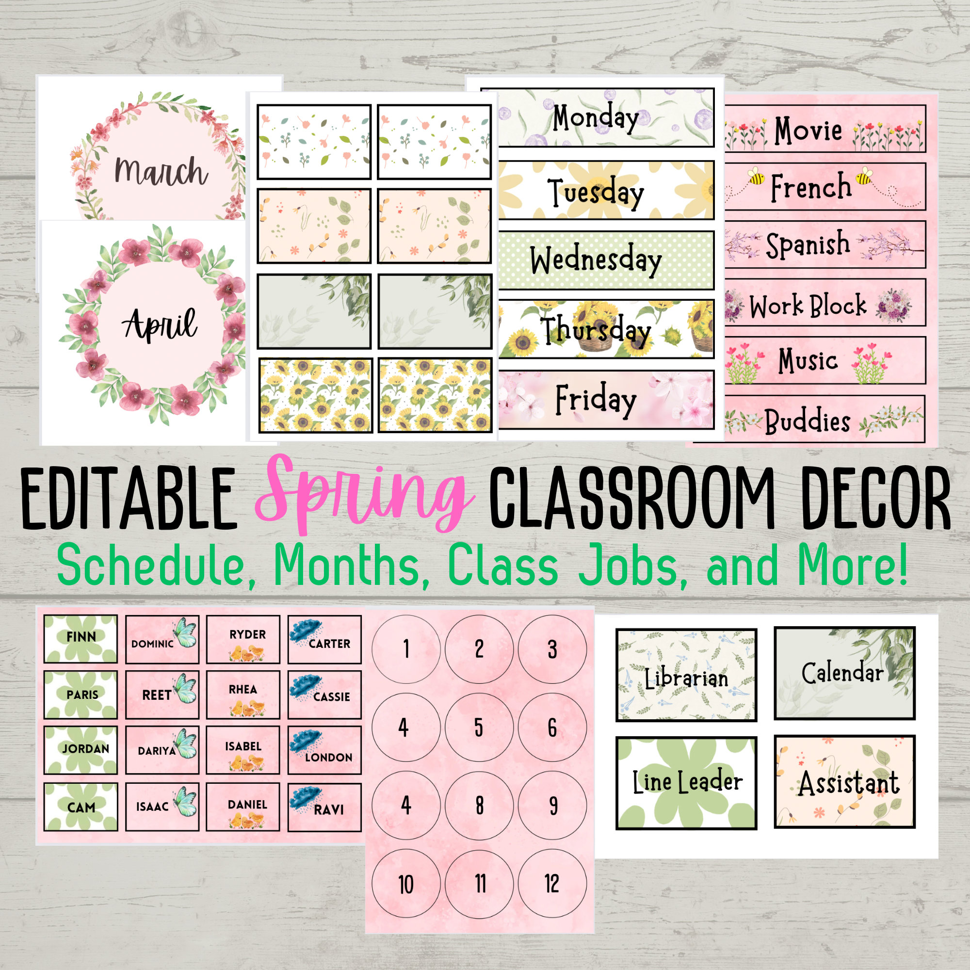 Editable | Classroom | Decor | Bundle | Birthday | Schedule | Labels ...