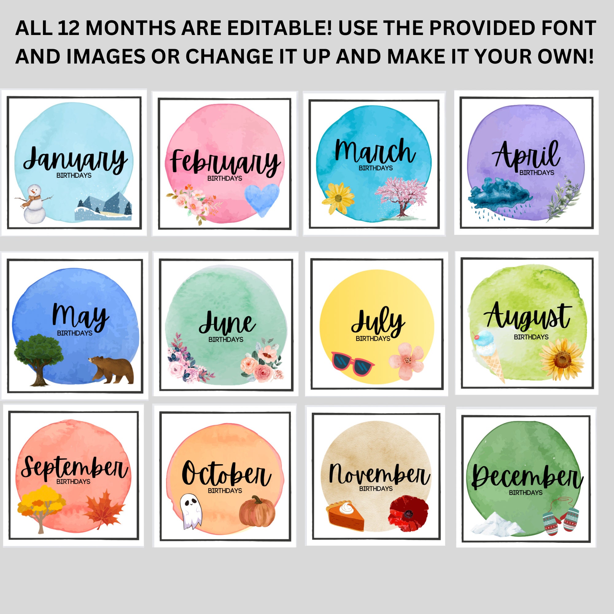 Editable Classroom Decor | Birthday | Bulletin | Teacher | Resource ...