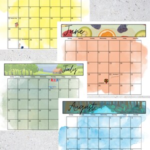 Editable Calendar for Teacher Classroom Office Wall Watercolor Canva ...