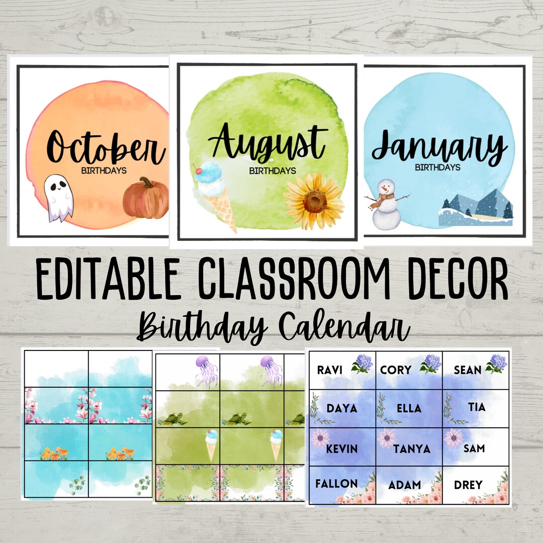 Editable Classroom Decor | Birthday | Bulletin | Teacher | Resource ...