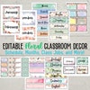 Editable Calendar for Teacher Classroom Office Wall Watercolor Canva ...