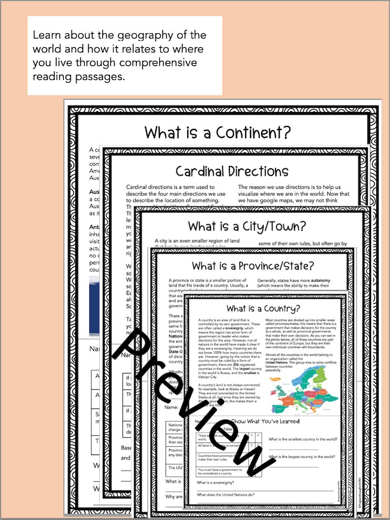 Mapping Unit Social Studies Countries and Continents Student Activity ...
