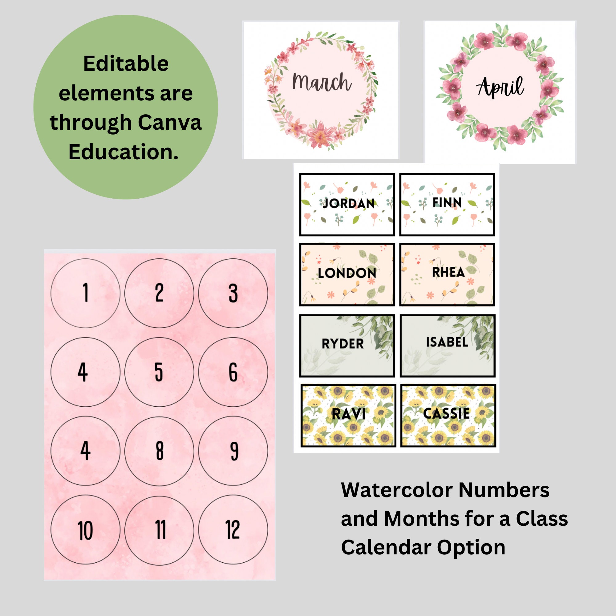 Editable | Spring | Flowers | Classroom | Decor | Schedule | Labels ...