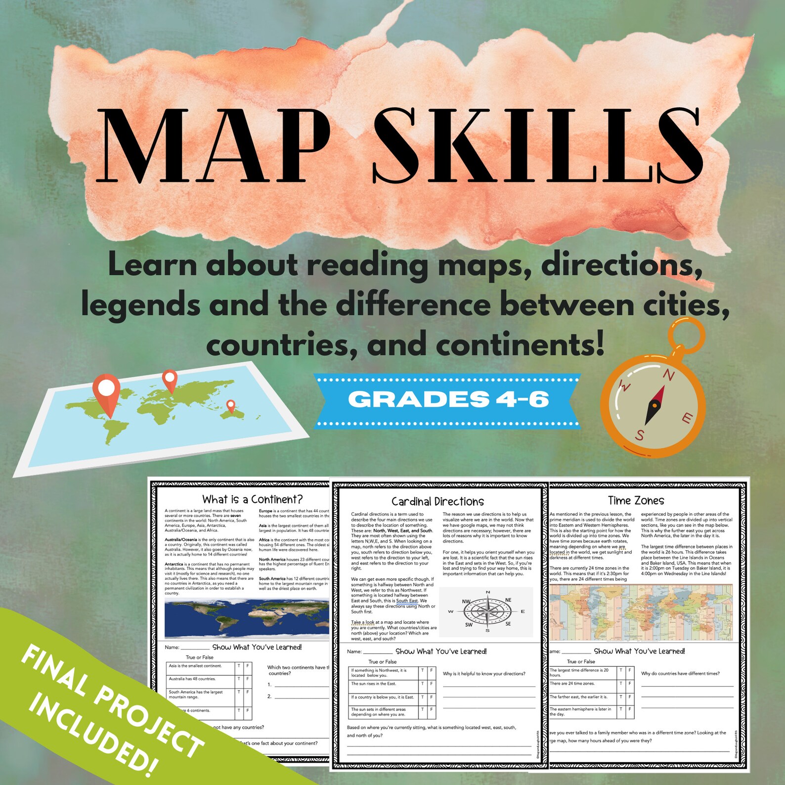 Mapping Unit | Social Studies | Countries and Continents | Student ...