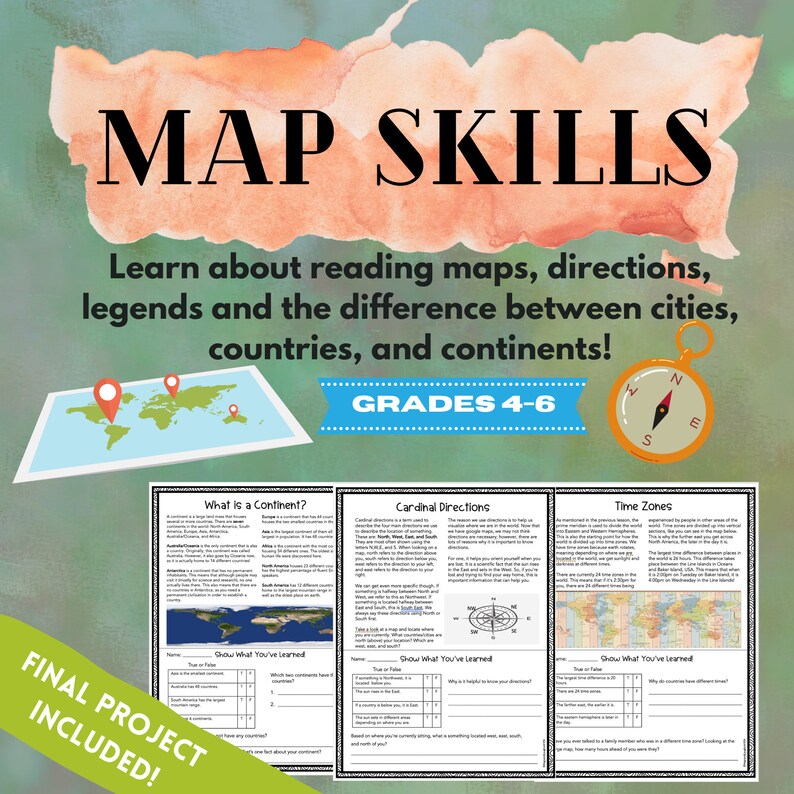 Mapping Unit Social Studies Countries and Continents Student Activity ...