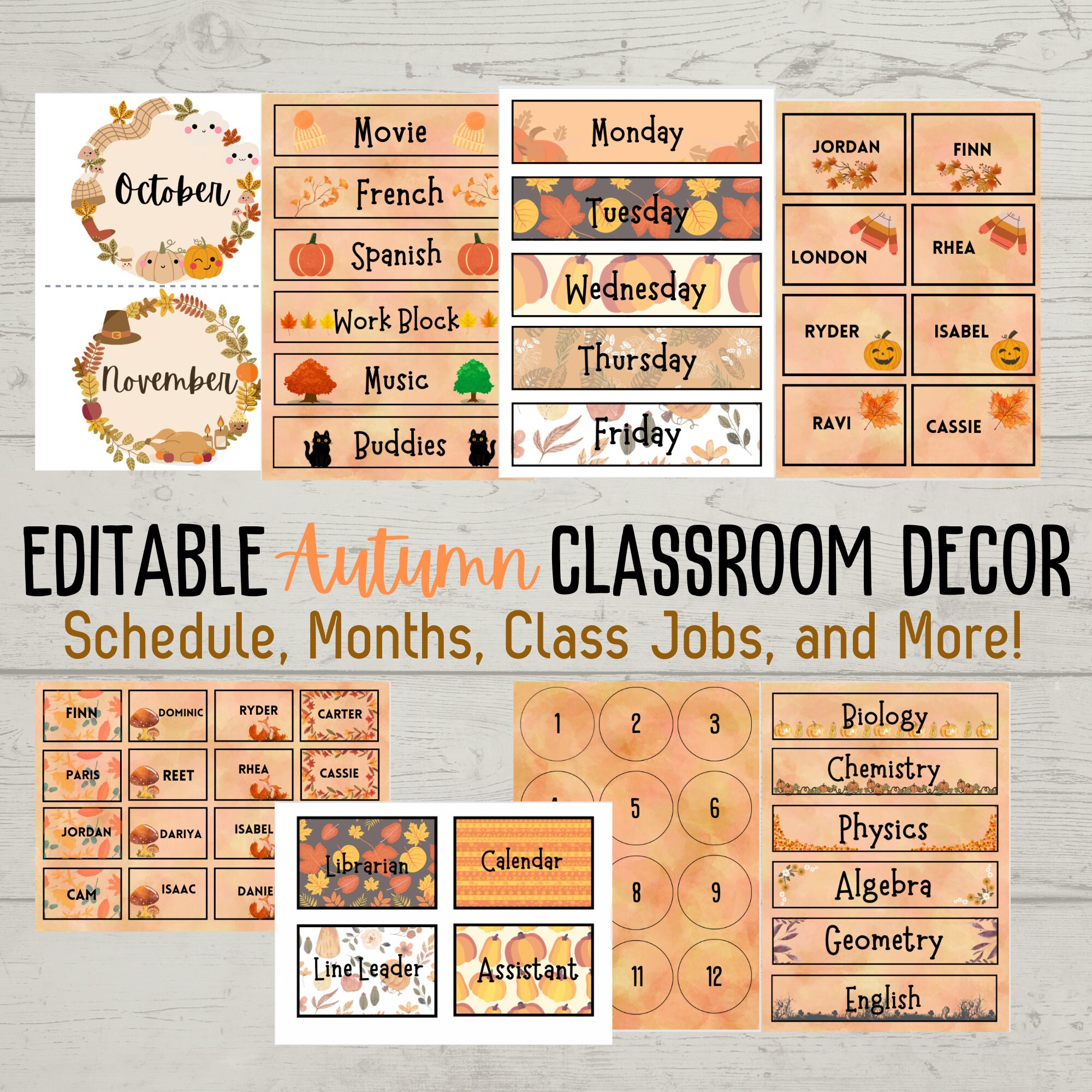 Editable | Classroom | Decor | Bundle | Birthday | Schedule | Labels ...