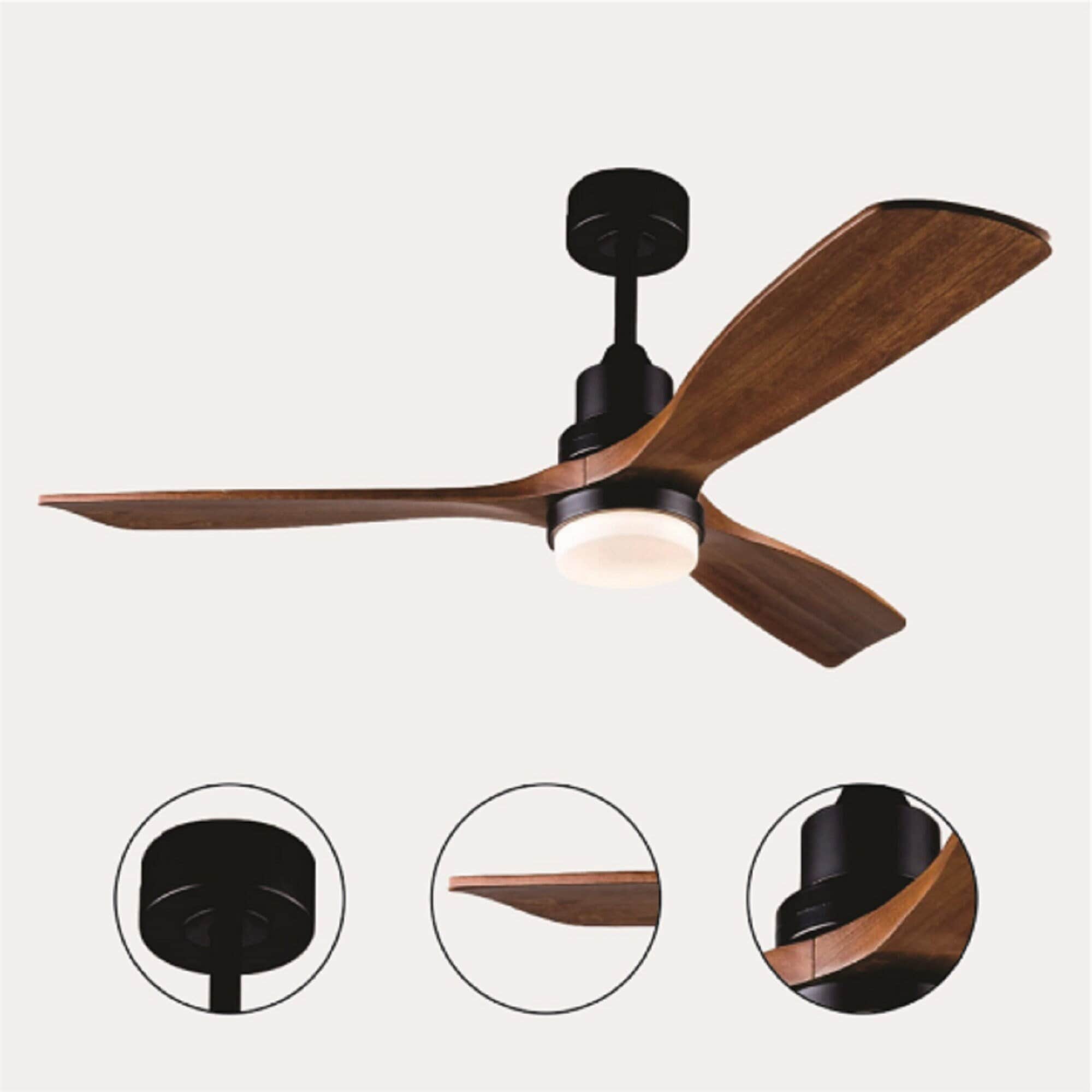 Wood Ceiling Fan With 3 Blade, Ceiling Fans With Lights and Remote - Etsy