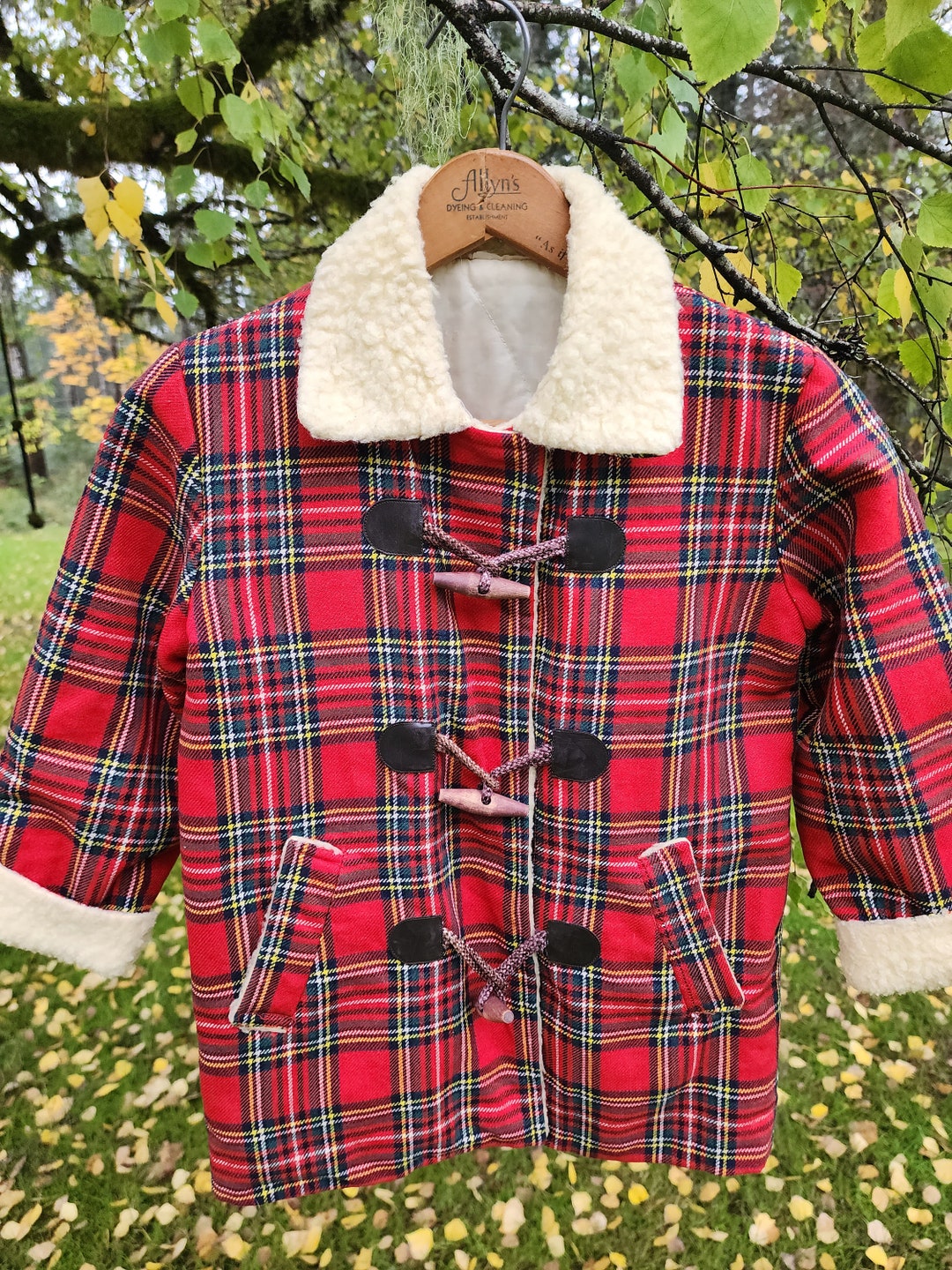 Vintage Child's Plaid Toggle Coat - Etsy