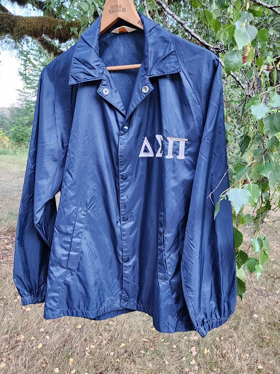 Vintage Preppy Greek Fraternity Windbreaker Jacket - Gem
