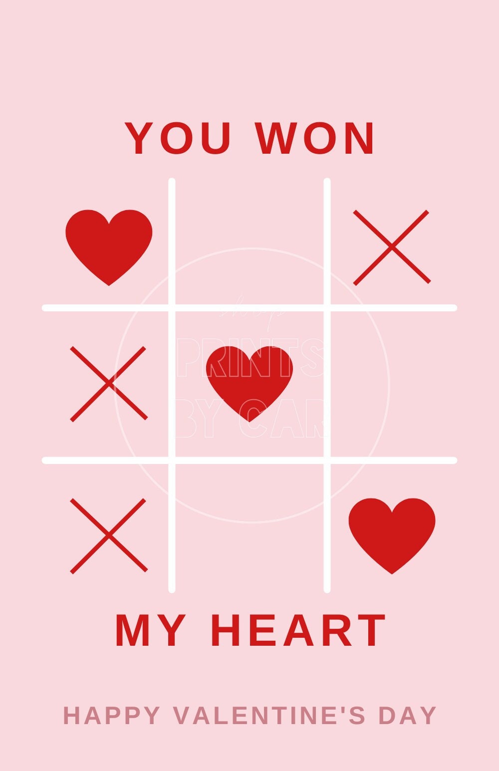 Printable Valentine's Day Card - Digital Download Valentine - Tic Tac ...