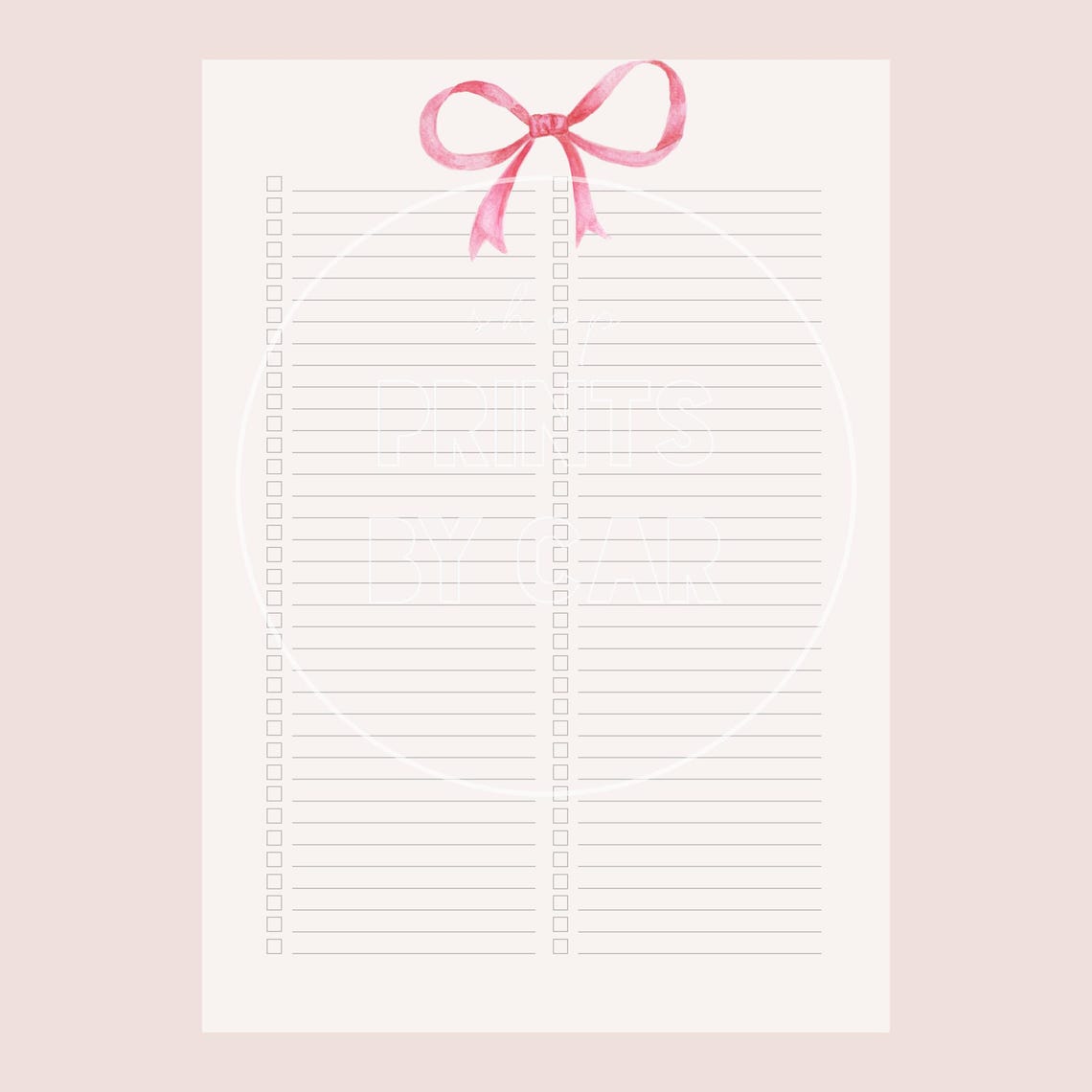 Set of 3 Coquette to Do List Digital Download - Minimal Daily Checklist ...