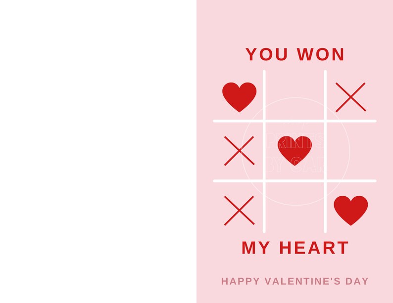 Printable Valentine's Day Card - Digital Download Valentine - Tic Tac ...
