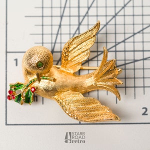 Vintage Christmas Dove Brooch Mylu - Etsy