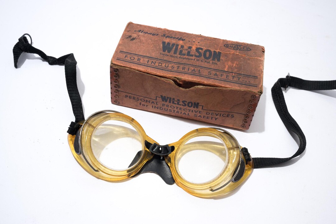 Vintage Willson Safety Goggles, Clear, Steampunk, Hot Rod, Motorcycle ...
