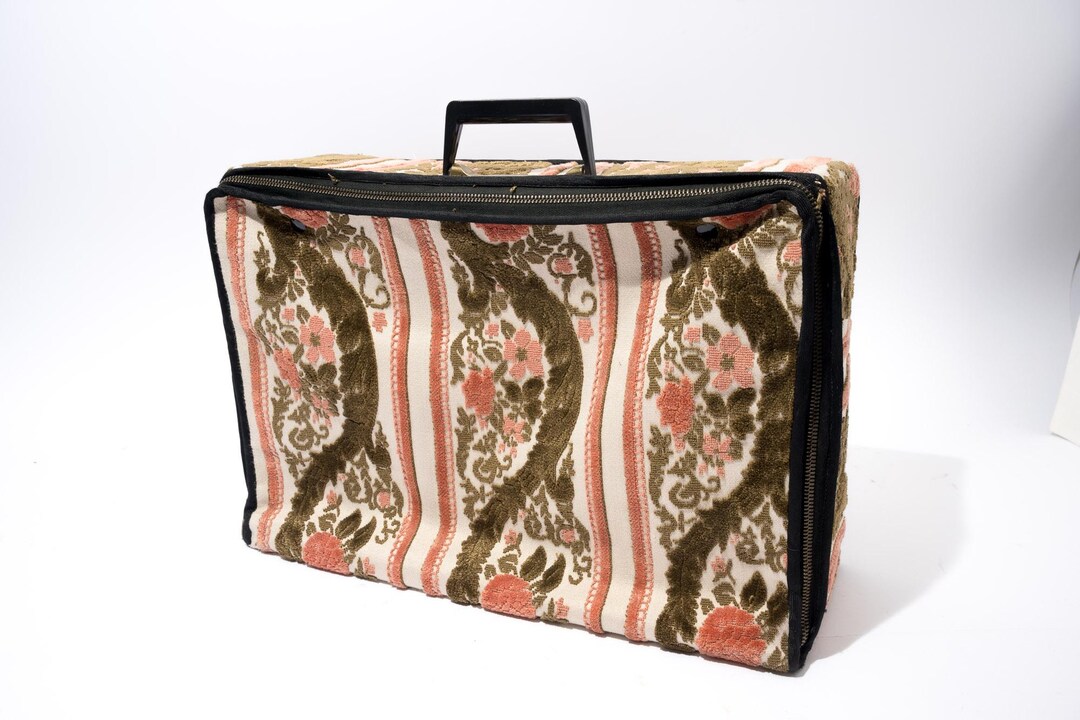 Vintage Carpetbag Suitcase, Tapestry, Floral, Collapsible - Etsy