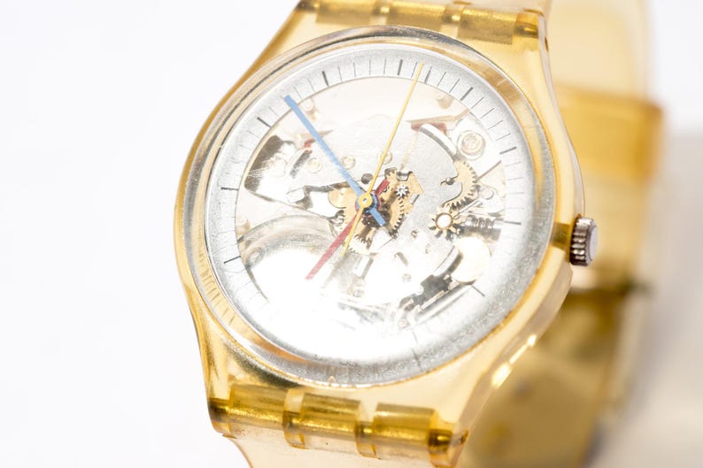 Vintage Swatch Watch Jellyfish GK100, 34mm Case, Early 1980s - Etsy