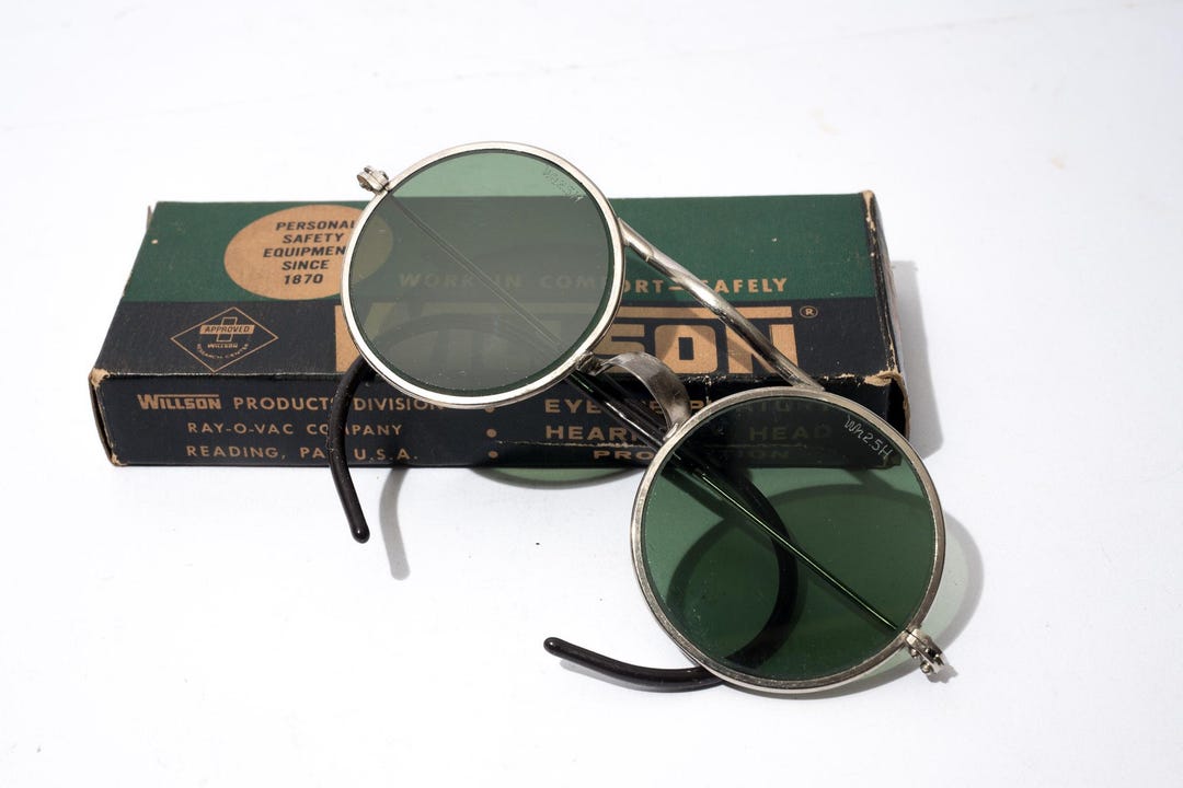 Round Lens Safety Glasses by Willson With Glass Lenses and Stainless ...