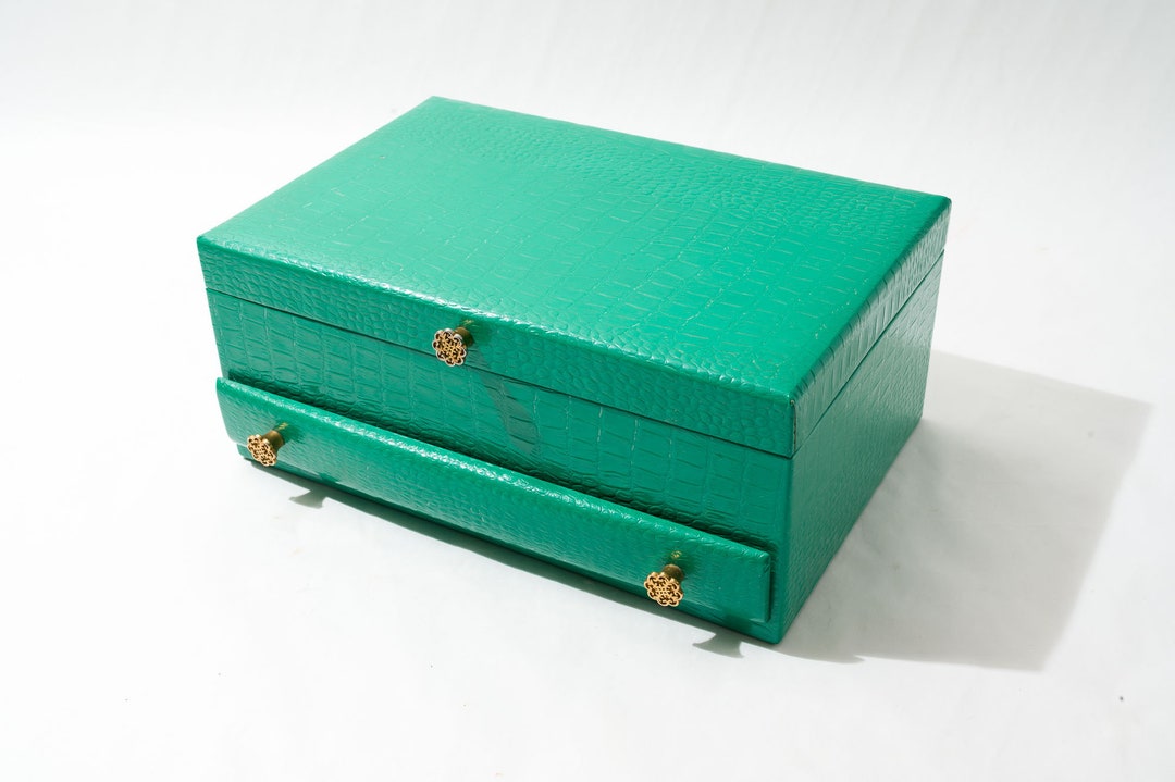 Vintage Jewelry Box, Green, Buxton - Etsy