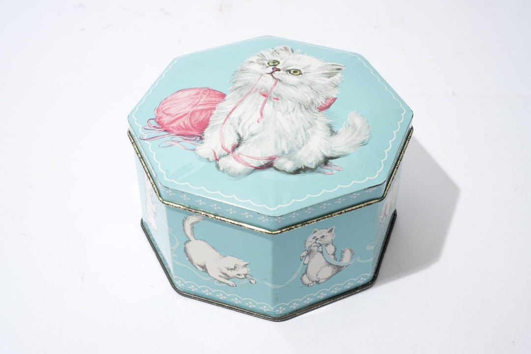 Vintage Cat Tin, Metal, Kitty, Made in England - Etsy