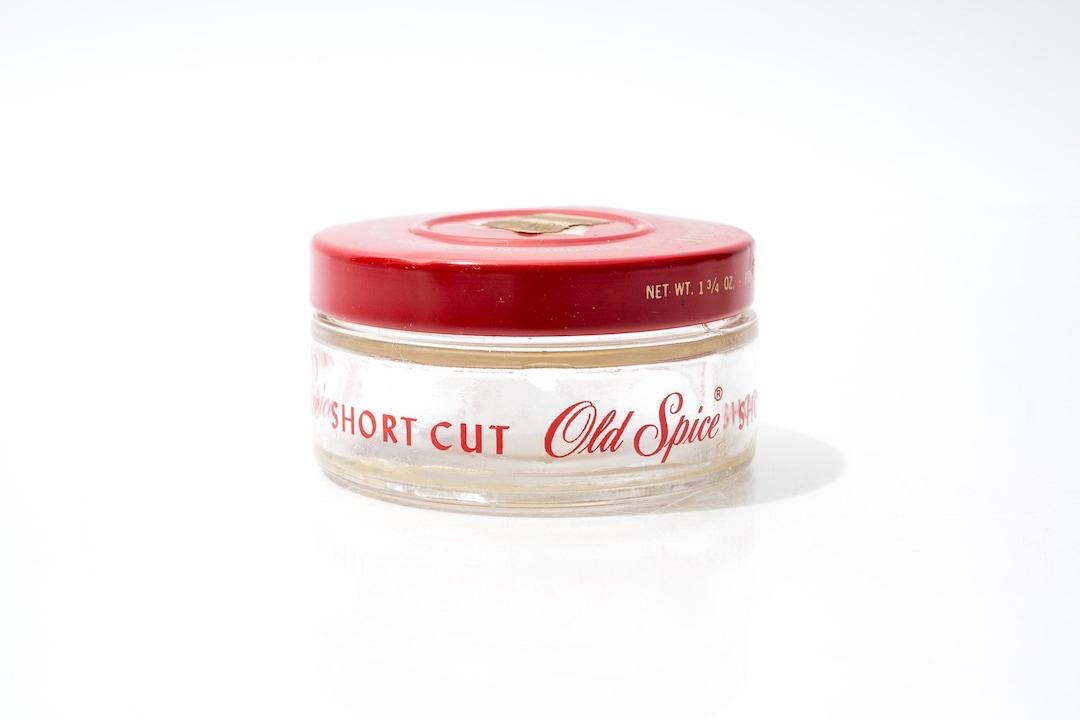 Vintage 1960s Old Spice Short Cut Hair Pomade Jar Shulton Clifton ...