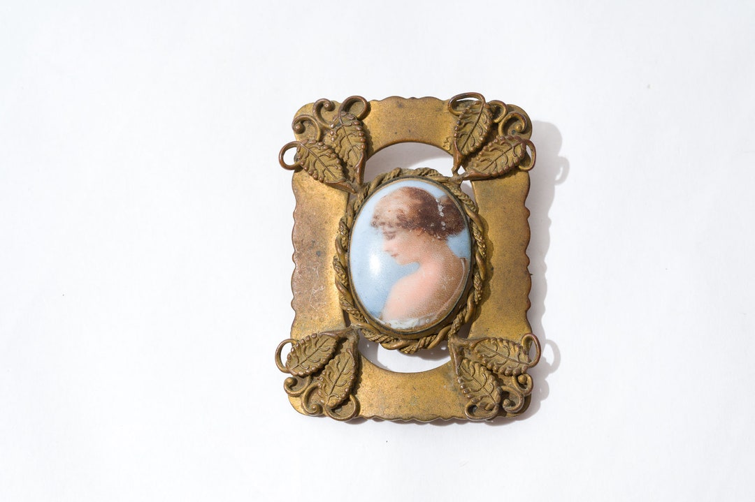 Victorian Painted Lady Brooch, Portrait - Etsy