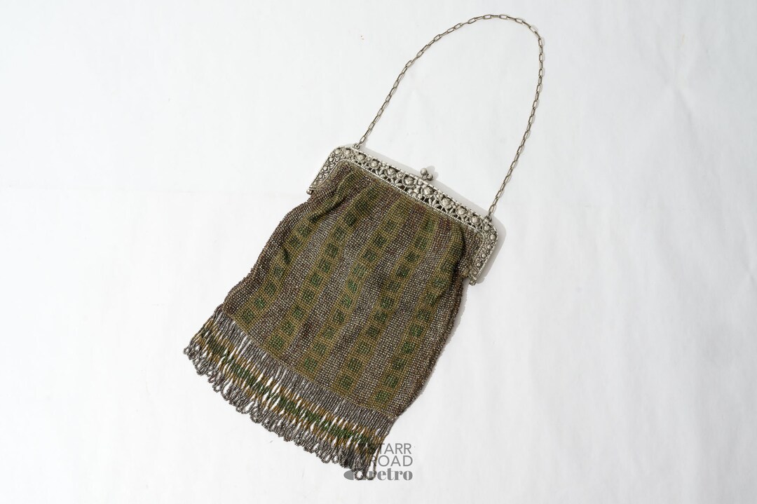 Vintage Beaded Flapper Bag With Floral Frame, Purse - Etsy