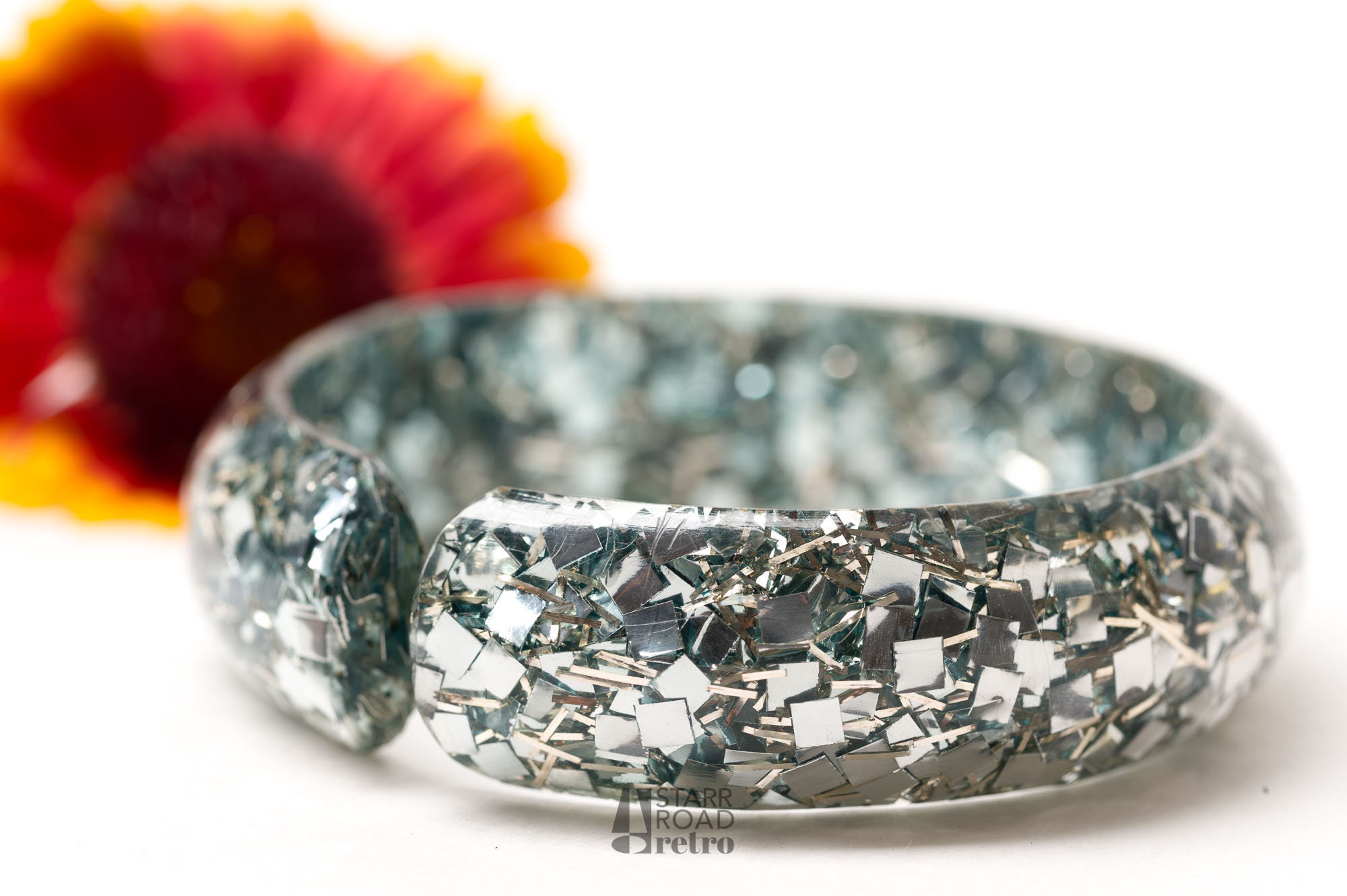 Vintage Glitter Bracelet, Bangle, Silver - Etsy