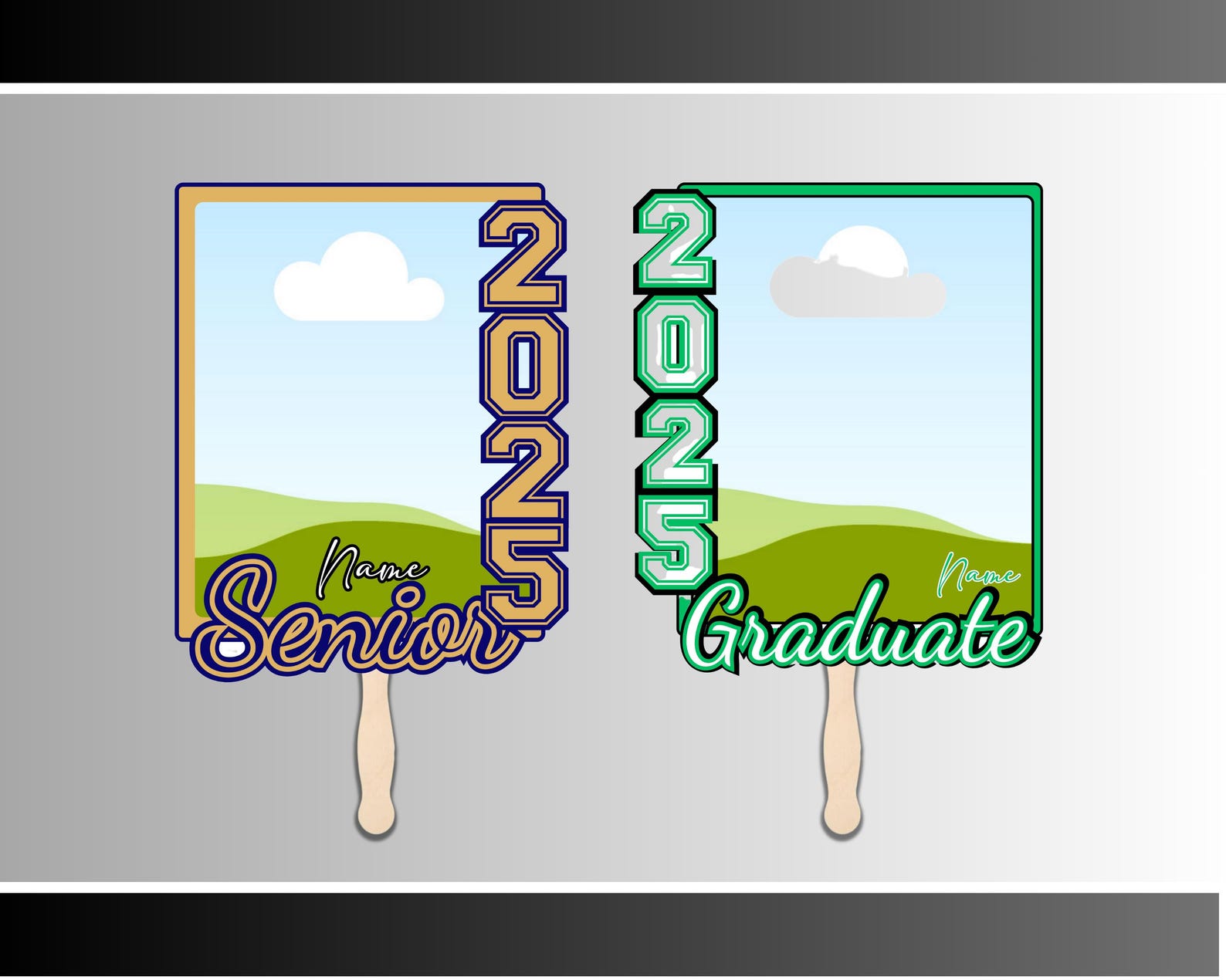 2025 Grad, Senior Fan Template, Graduation Fan Template, Grad Paddle ...