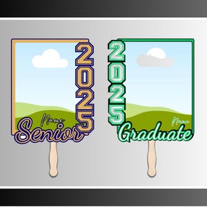 2025 Grad, Senior Fan Template, Graduation Fan Template, Grad Paddle ...
