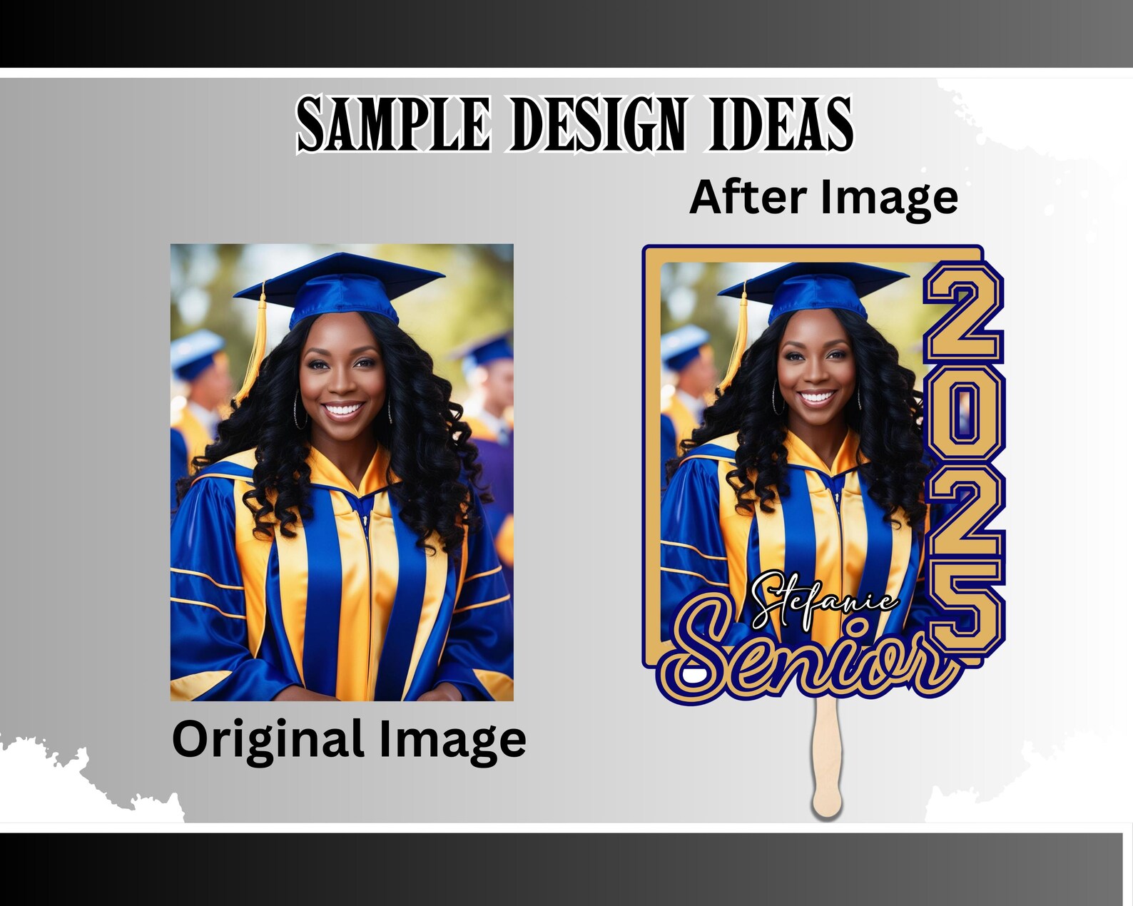 2025 Grad, Senior Fan Template, Graduation Fan Template, Grad Paddle ...