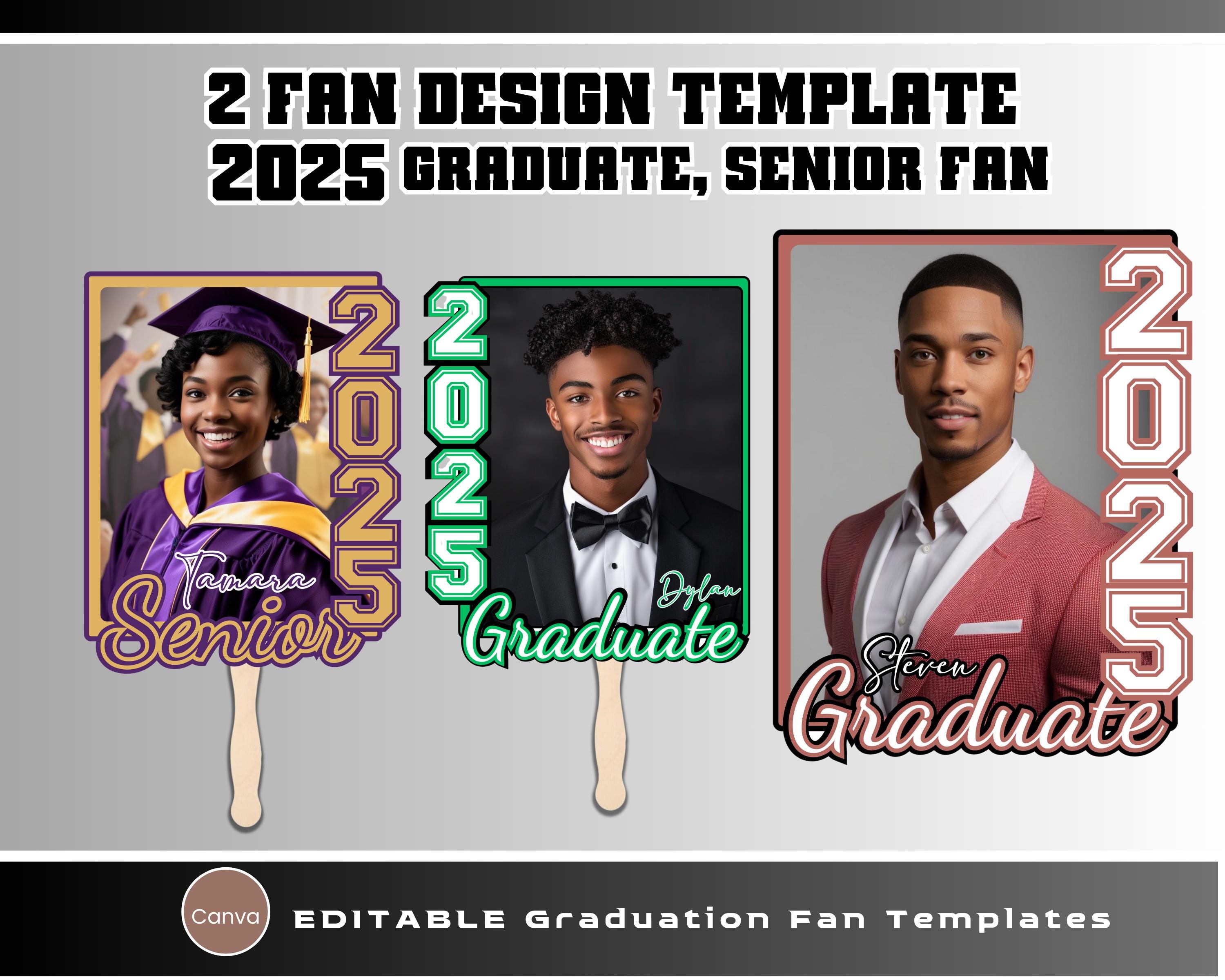 2025 Grad, Senior Fan Template, Graduation Fan Template, Grad Paddle ...