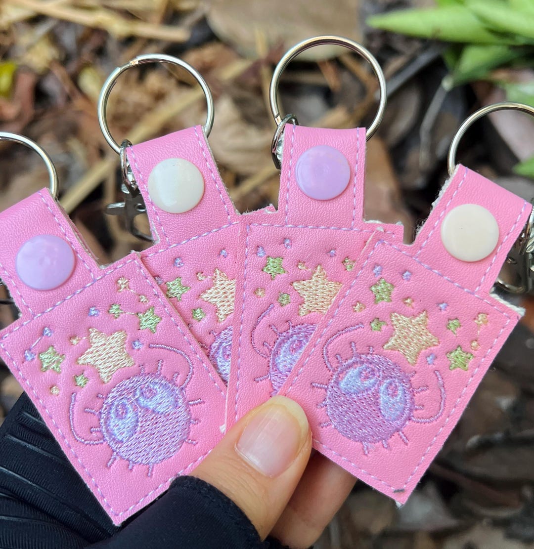 Spirited Away Keychain Lavender Pink Embroidered Art Spirit Soot - Etsy