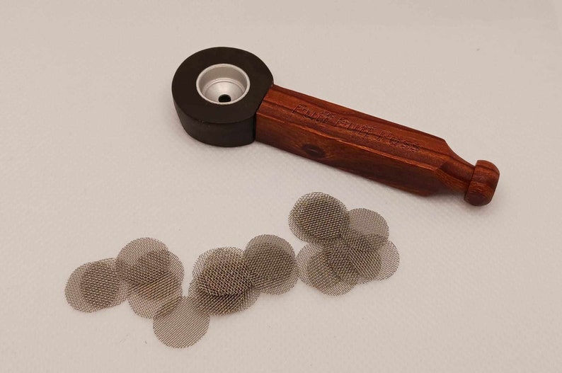 Smoking Pipe Discreet Wood & Metal + 25 Pipe Screens - Etsy