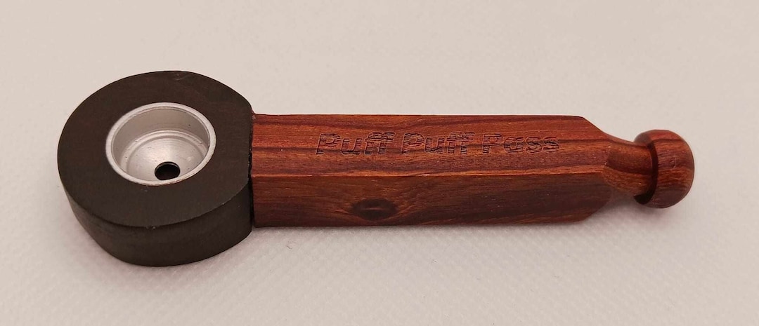 Smoking Pipe, Discreet Travel Size, Wood & Metal Bowl - Etsy