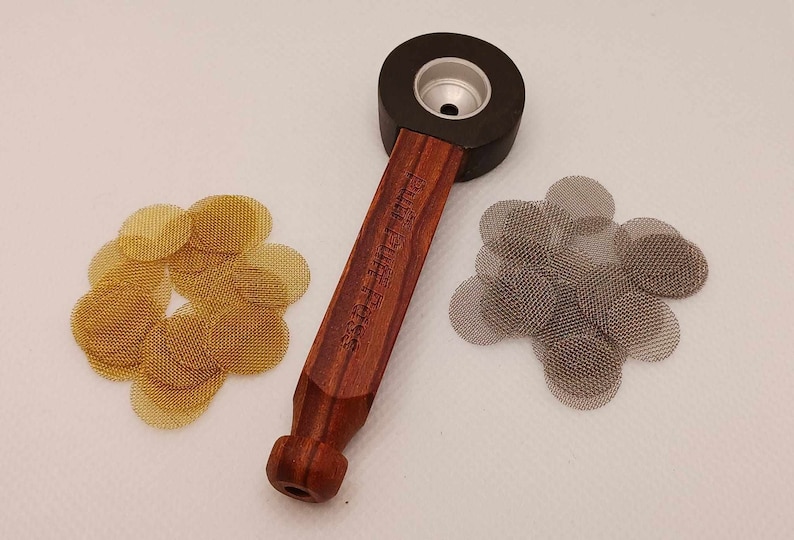 Smoking Pipe Discreet Wood & Metal + 25 Pipe Screens - Etsy