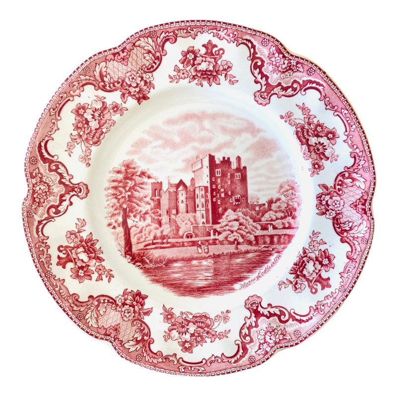 Red Transferware Plates - Etsy
